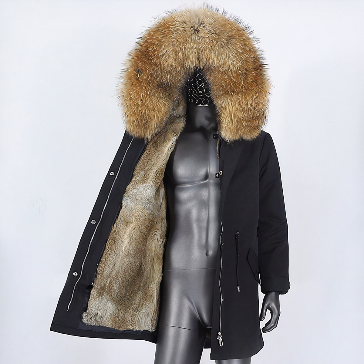 Waterdichte jas van echt bont voor heren • MooieWinterjas